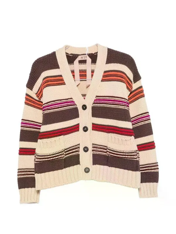 N°21 Striped-pattern Cardigan