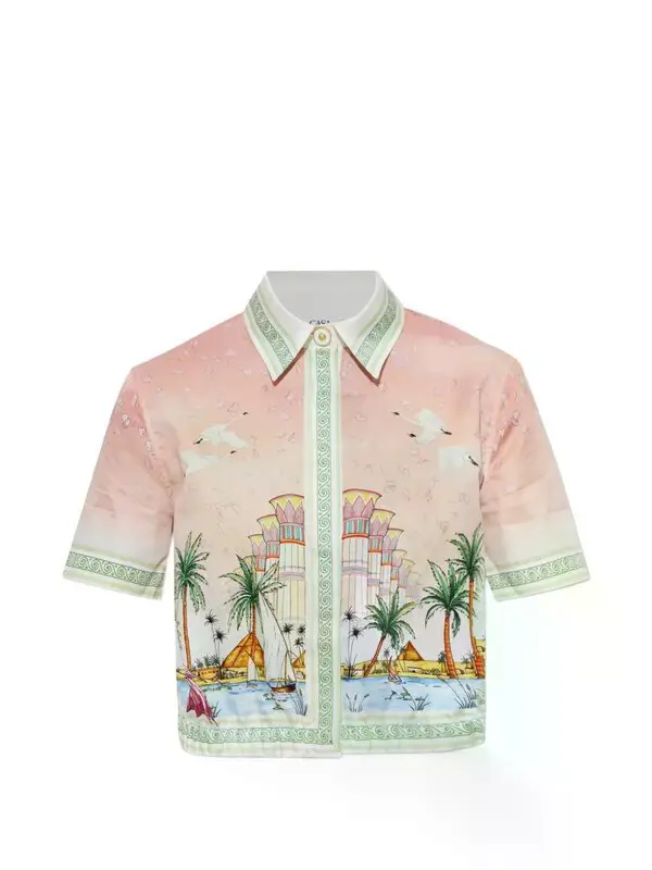 Casablanca Printed Cropped Shirt