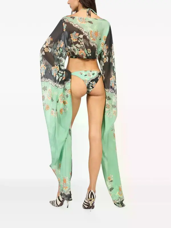 Roberto Cavalli Floral-print Cropped Top