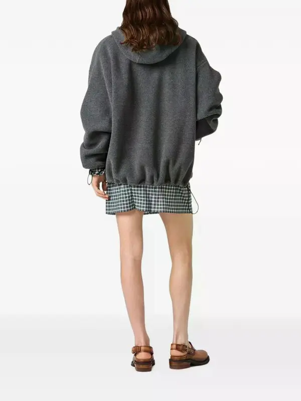 Miu Miu Fleece Zippered Hoodie Jacket
