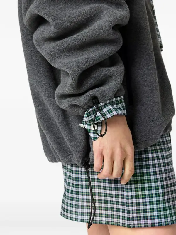 Miu Miu Fleece Zippered Hoodie Jacket
