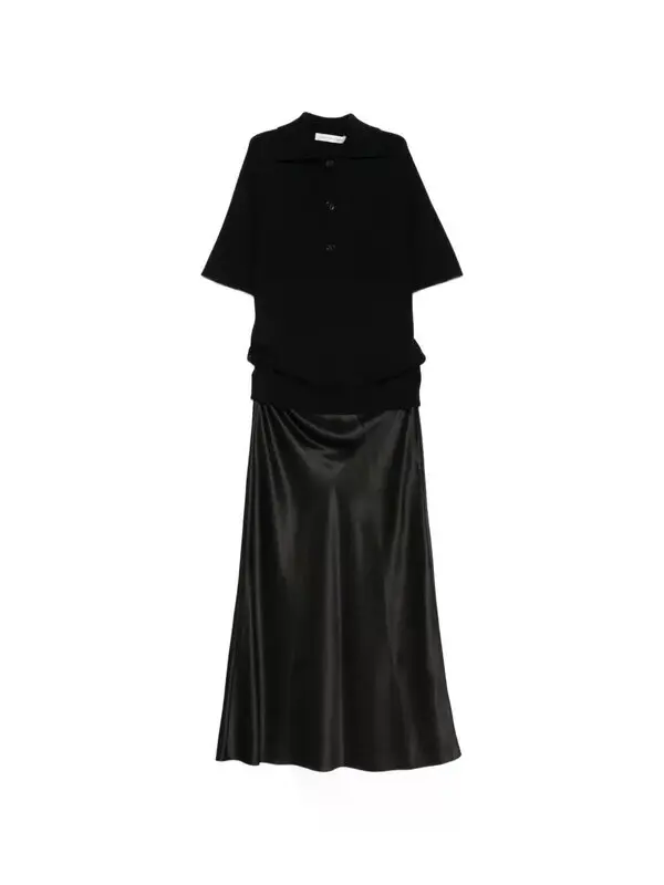 Christopher Esber Monument Short-sleeve Polo-top Maxi Dress - Black