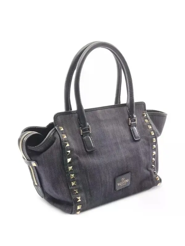 Valentino Garavani Rockstud Two-way Denim Handbag - Grey