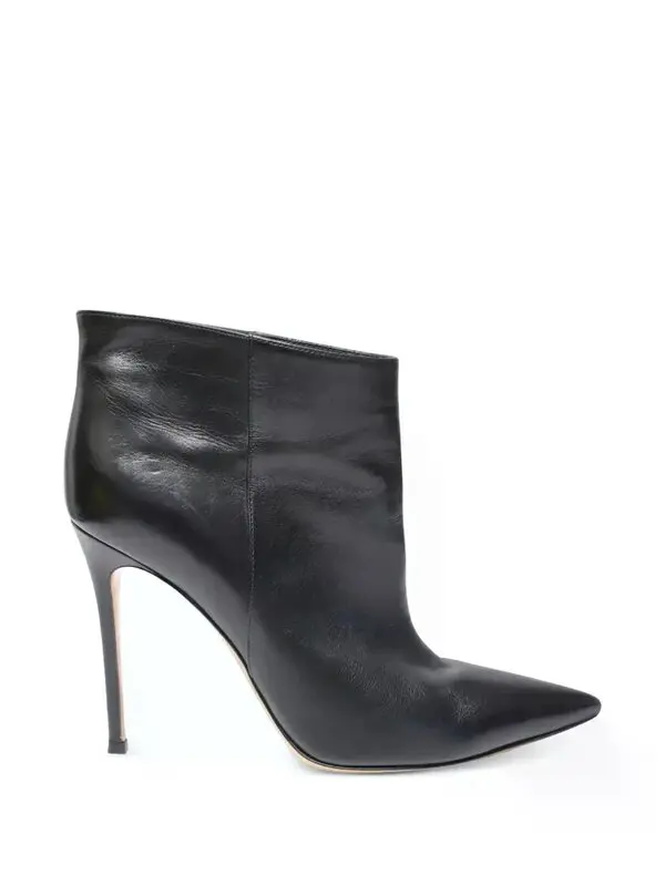 GIANVITO ROSSI Leather Pointed Toe Side Zip Stiletto Ankle Boots