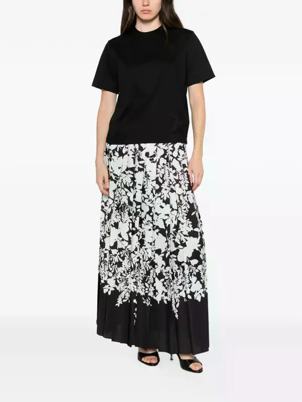 Agnona Floral-print Pleated Midi Skirt