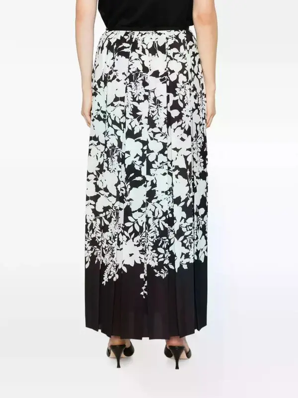 Agnona Floral-print Pleated Midi Skirt
