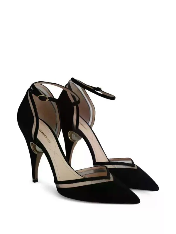 NICHOLAS KIRKWOOD Pearl-embellished Ankle-strap Pumps - Black