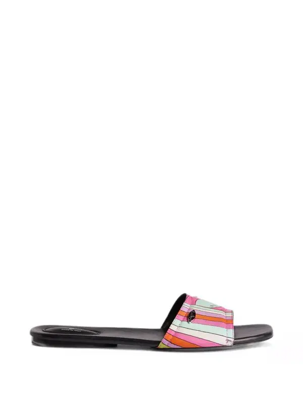 Emilio Pucci Iride-print Silk Slip-ons - Pink