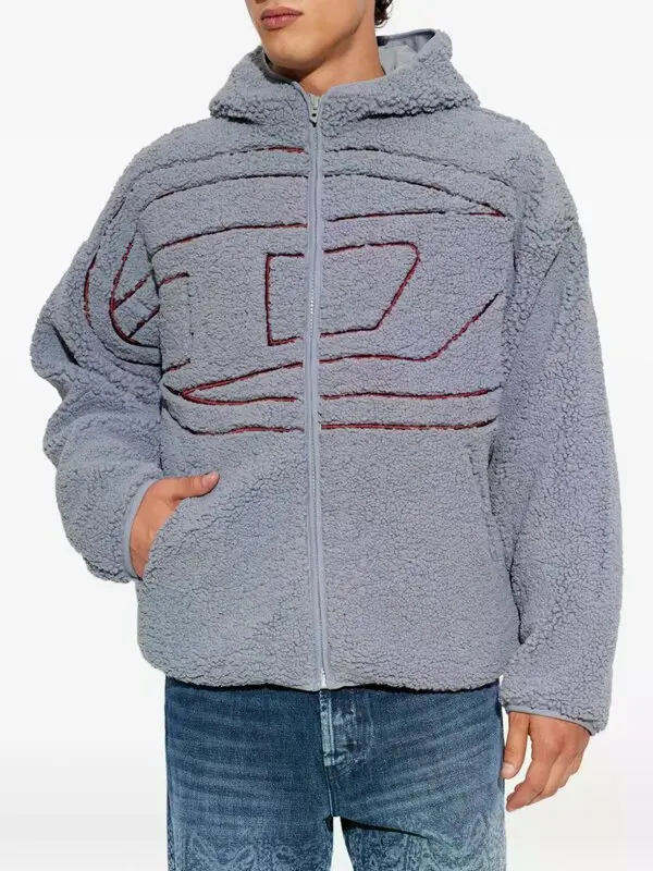 DIESEL® Logo-embroidered Zip-up Hoodie