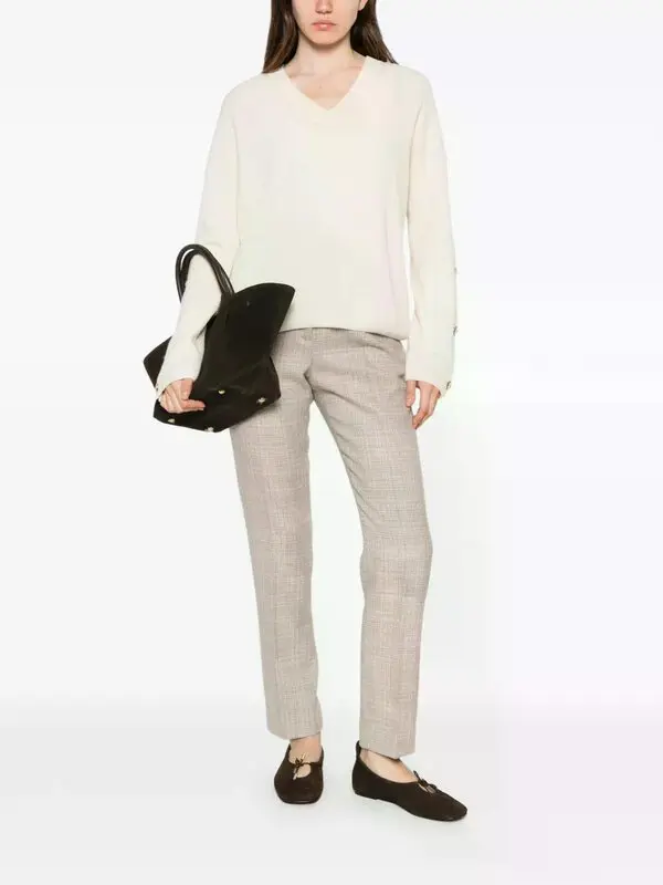 Agnona Long-sleeve V-neck Sweater With Button Detailing
