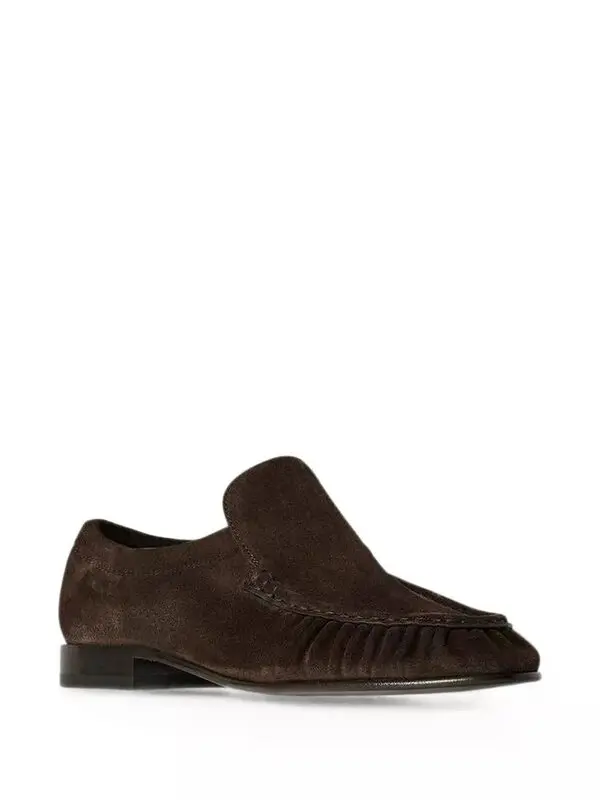 THE ROW Gathered Suede Loafers