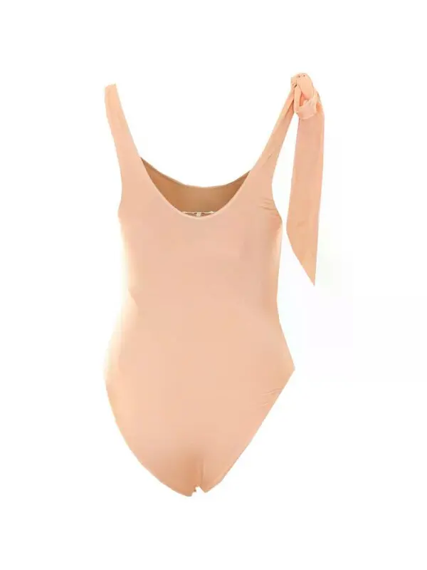 Chloé Logo-print Bow-detail Swimsuit - Pink