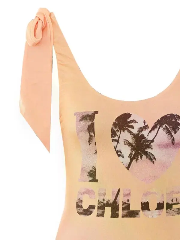 Chloé Logo-print Bow-detail Swimsuit