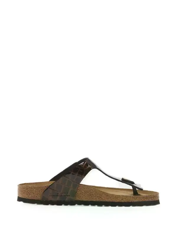 BIRKENSTOCK Gizeh Crocodile-effect Sandals - Brown