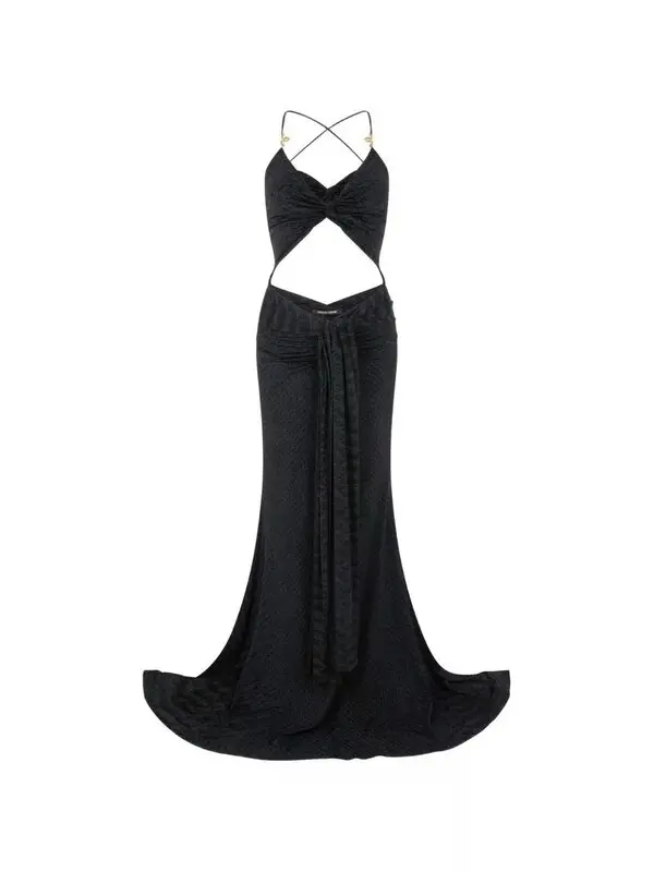 Roberto Cavalli Cut-out Snake-detail Maxi Dress