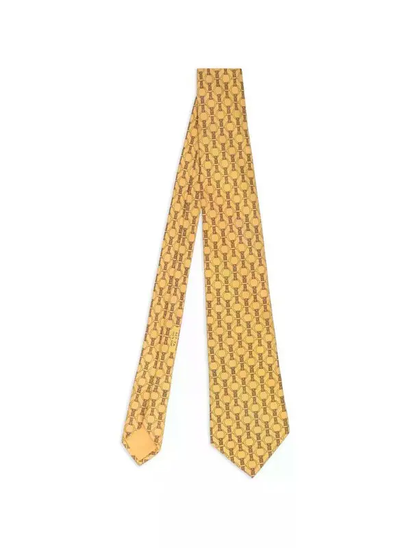 Hermès Geometric Print Neck Tie - Yellow