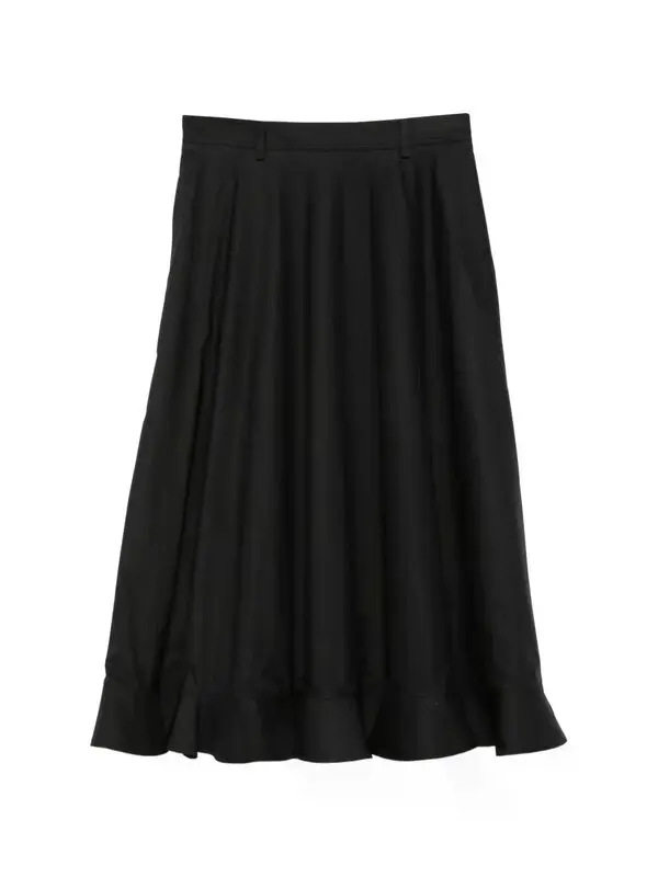 Moschino Ruffled-hem Midi Full Skirt - Black