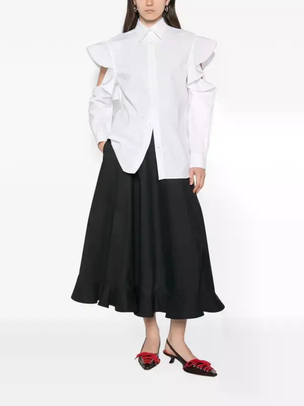 Moschino Ruffled-hem Midi Full Skirt
