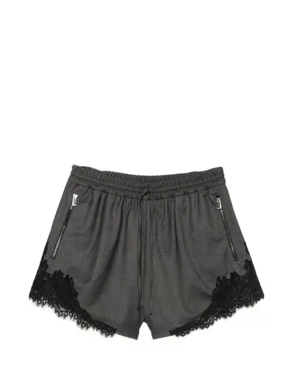 Pinko Lace-trim Drawstring Shorts - Grey