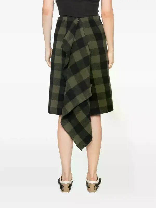 N°21 Check-pattern Midi Skirt