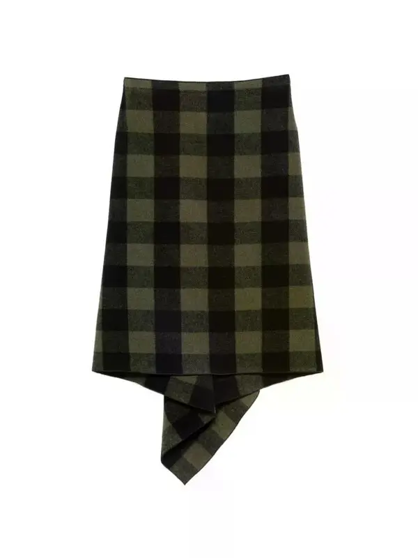 N°21 Check Pattern Midi Skirt - Green