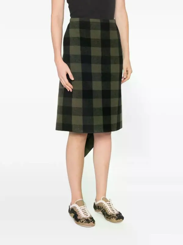 N°21 Check Pattern Midi Skirt