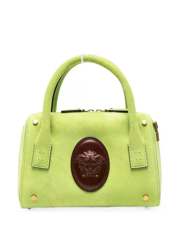 Versace Medusa Plaque Suede Tote Bag