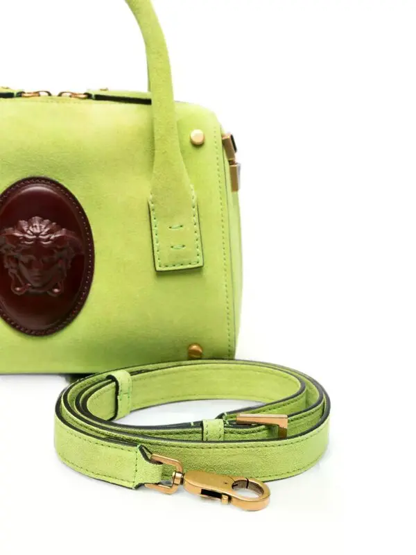 Versace Medusa Plaque Suede Tote Bag