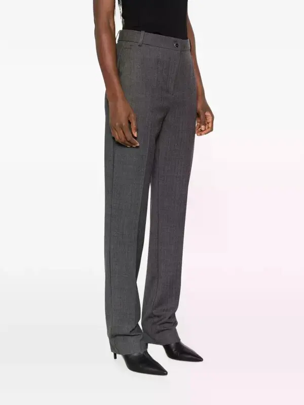 Pinko Herringbone Pattern Logo Patch Tailored Trousers