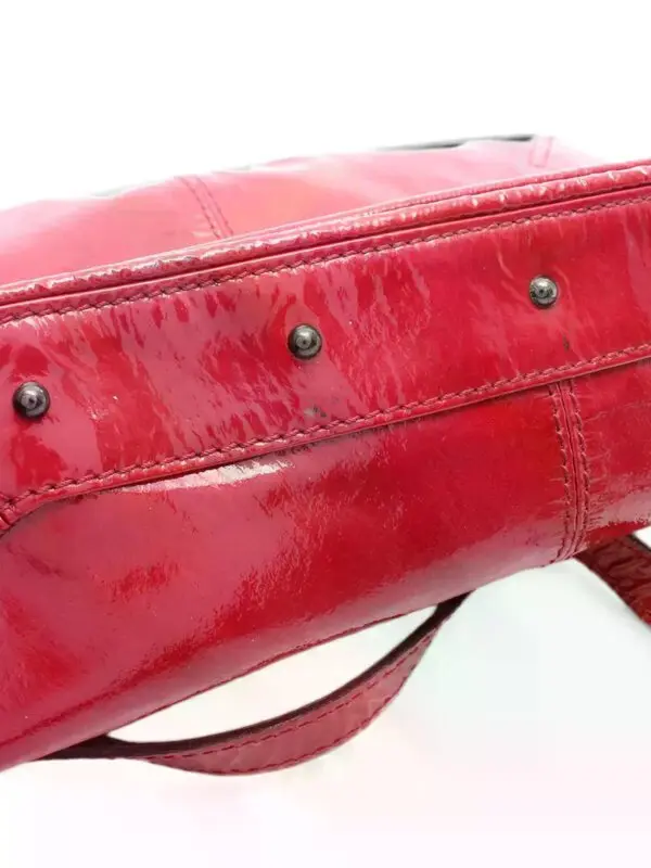 Burberry 2000s Patent-finish Leather Shoulder Bag