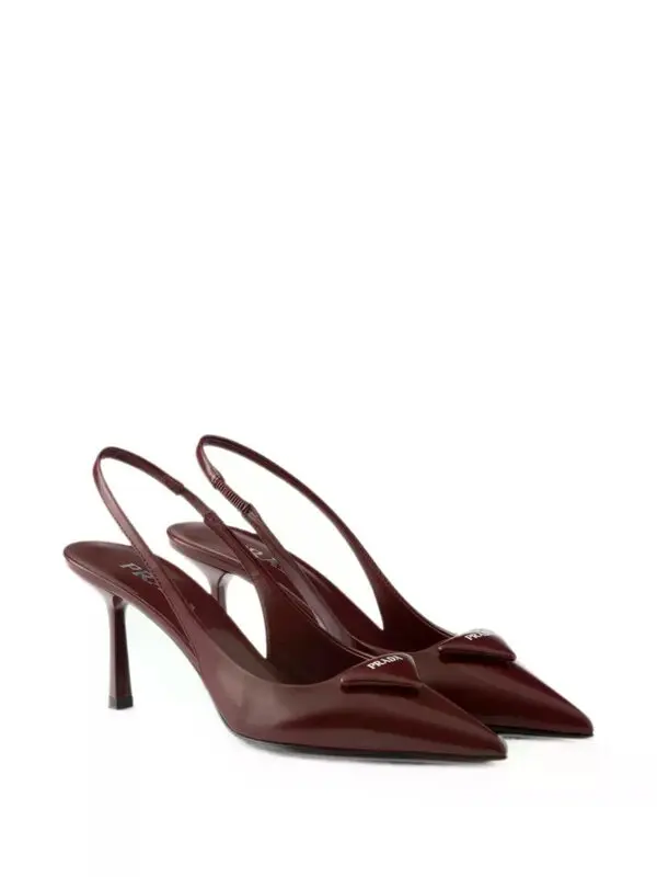 Prada Brushed Leather Slingback Pumps