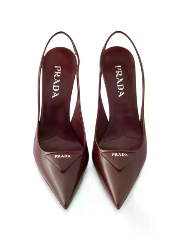 Prada Brushed Leather Slingback Pumps