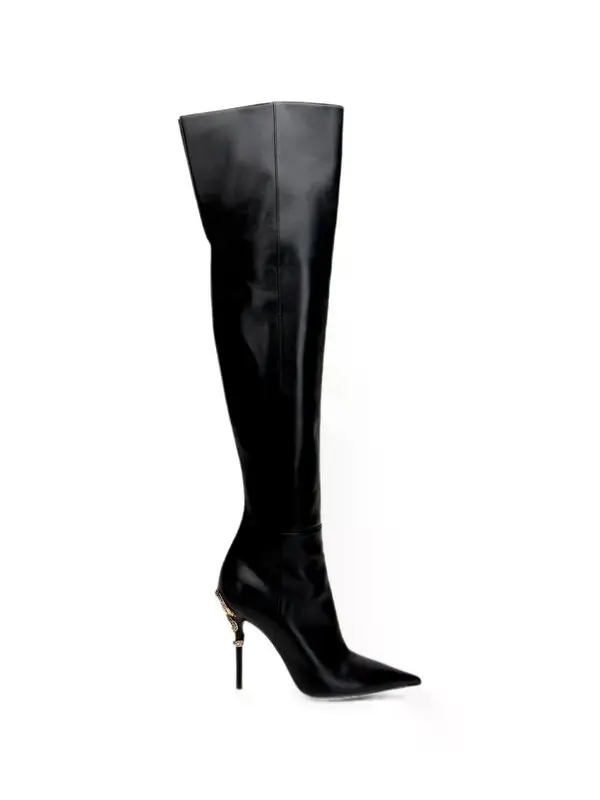 Roberto Cavalli Snake-embellished Pointed-toe Boots