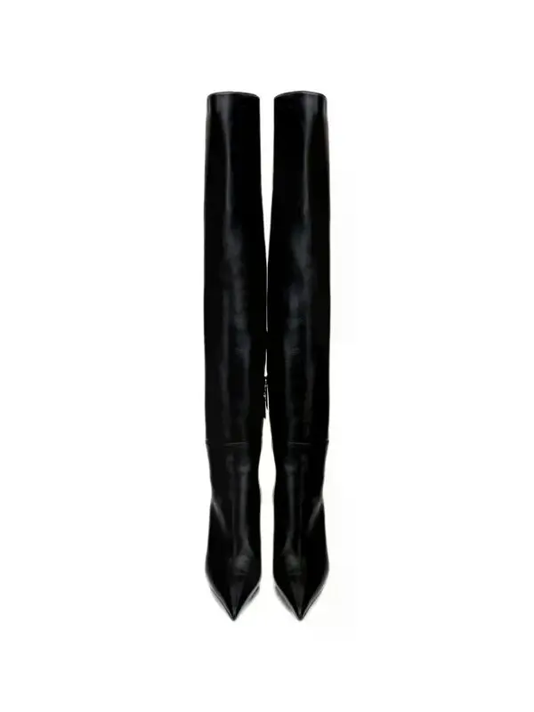 Roberto Cavalli Snake-embellished Pointed-toe Boots