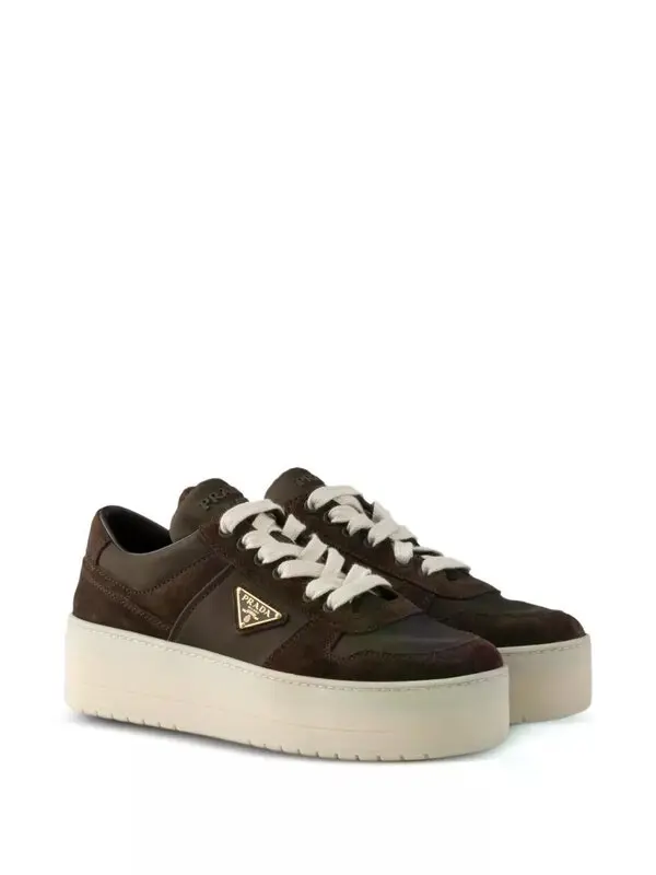 Prada Downtown Bold Re-nylon And Suede Sneakers