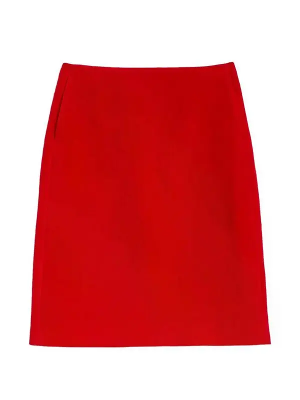 JIL SANDER A-line Velvet Mini Skirt - Red