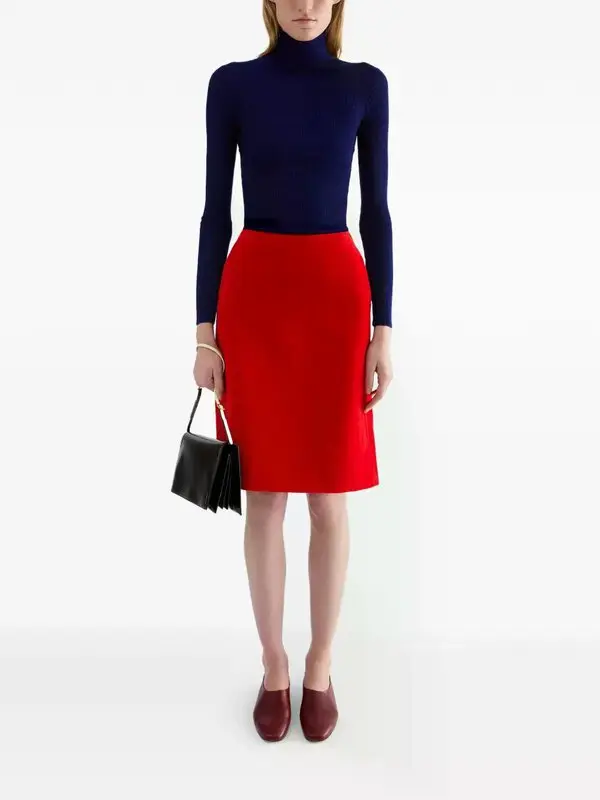 JIL SANDER A-line Velvet Mini Skirt