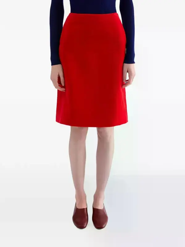 JIL SANDER A-line Velvet Mini Skirt - Red