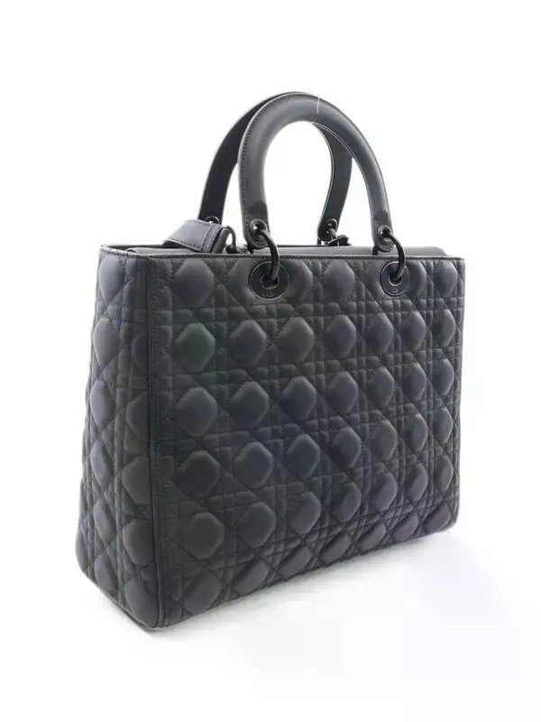 Dior 2010s Lady Cannage Tote Bag - Black