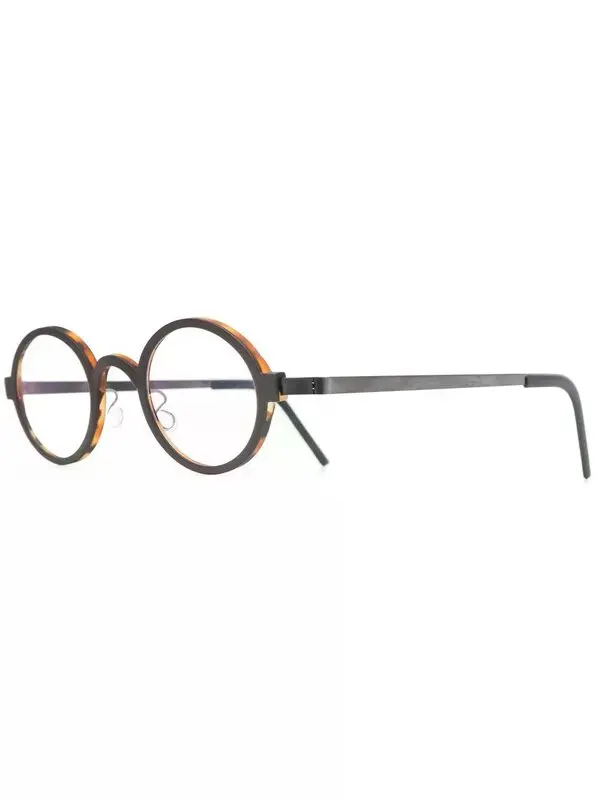 LINDBERG Tortoiseshell-effect Round-frame Glasses