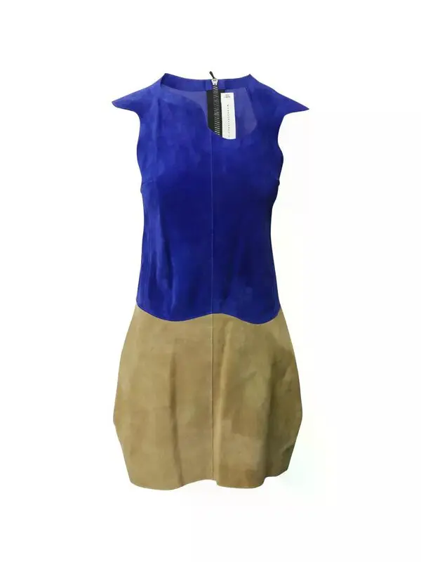 Victoria Beckham Paneled Suede Dress