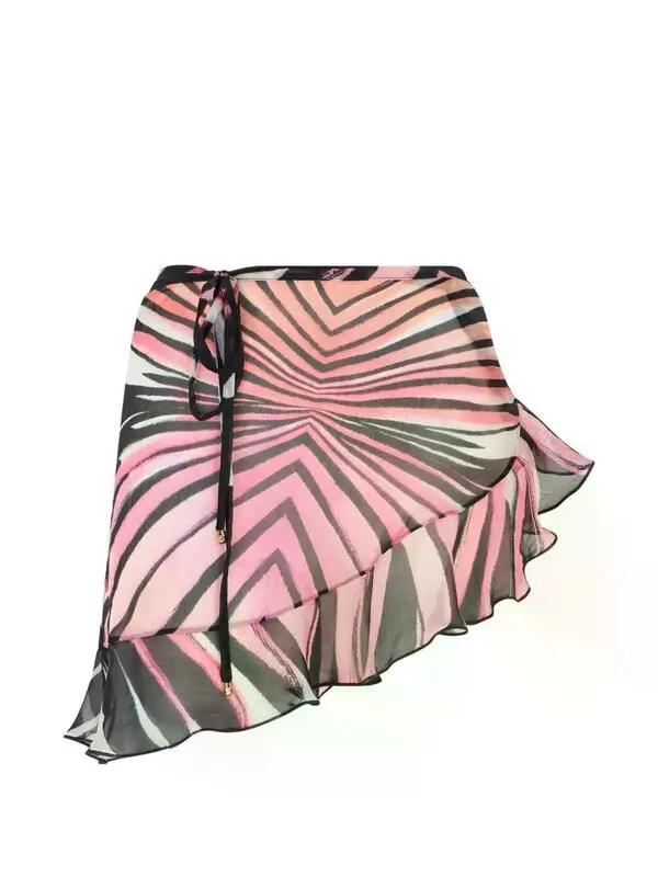 Roberto Cavalli Ray Of Paradise Ruffled-trim Mini Skirt - Pink