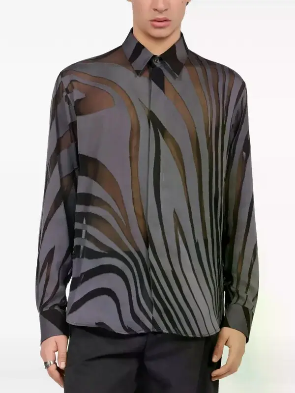 Roberto Cavalli Zebra-print Semi-sheer Shirt