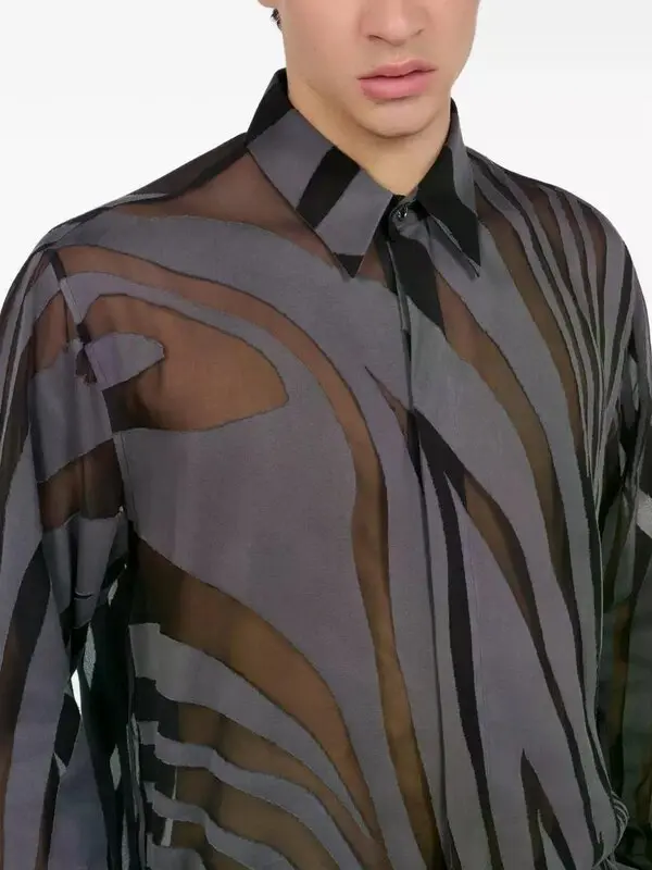 Roberto Cavalli Zebra-print Semi-sheer Shirt
