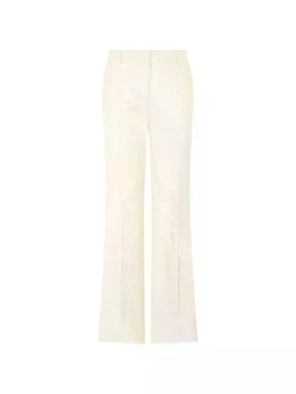 Roberto Cavalli Leopard Jacquard Flared Trousers - White