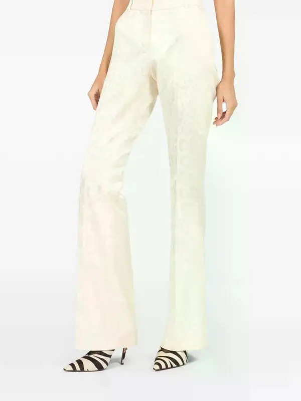 Roberto Cavalli Leopard Jacquard Flared Trousers