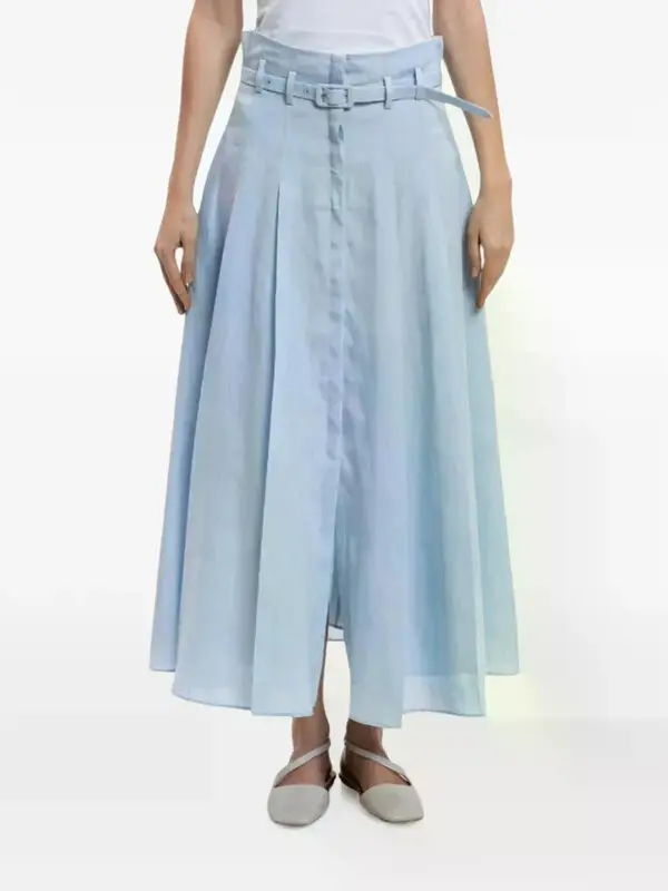 Gabriela Hearst Belted Midi Skirt - Blue