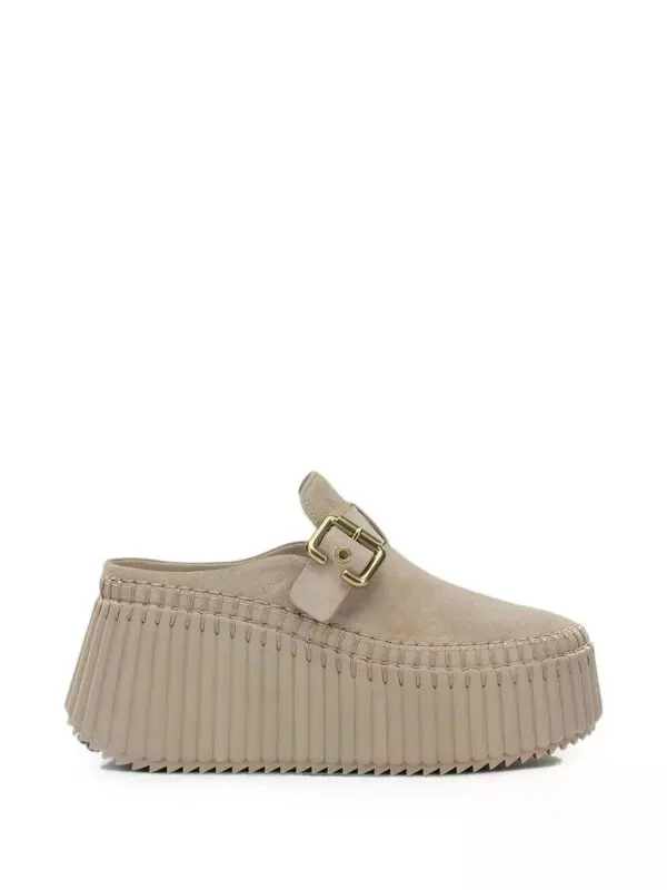 Chloé Nama Platform Mules - Neutrals