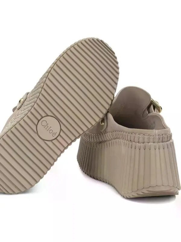 Chloé Platform Mules With Buckle Detail - Neutrals