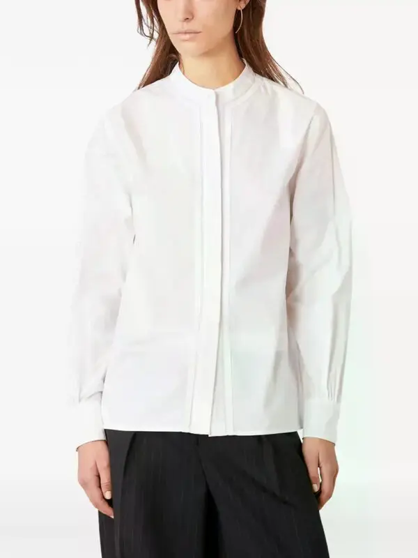 Officine Générale Band-collar Pleated Shirt